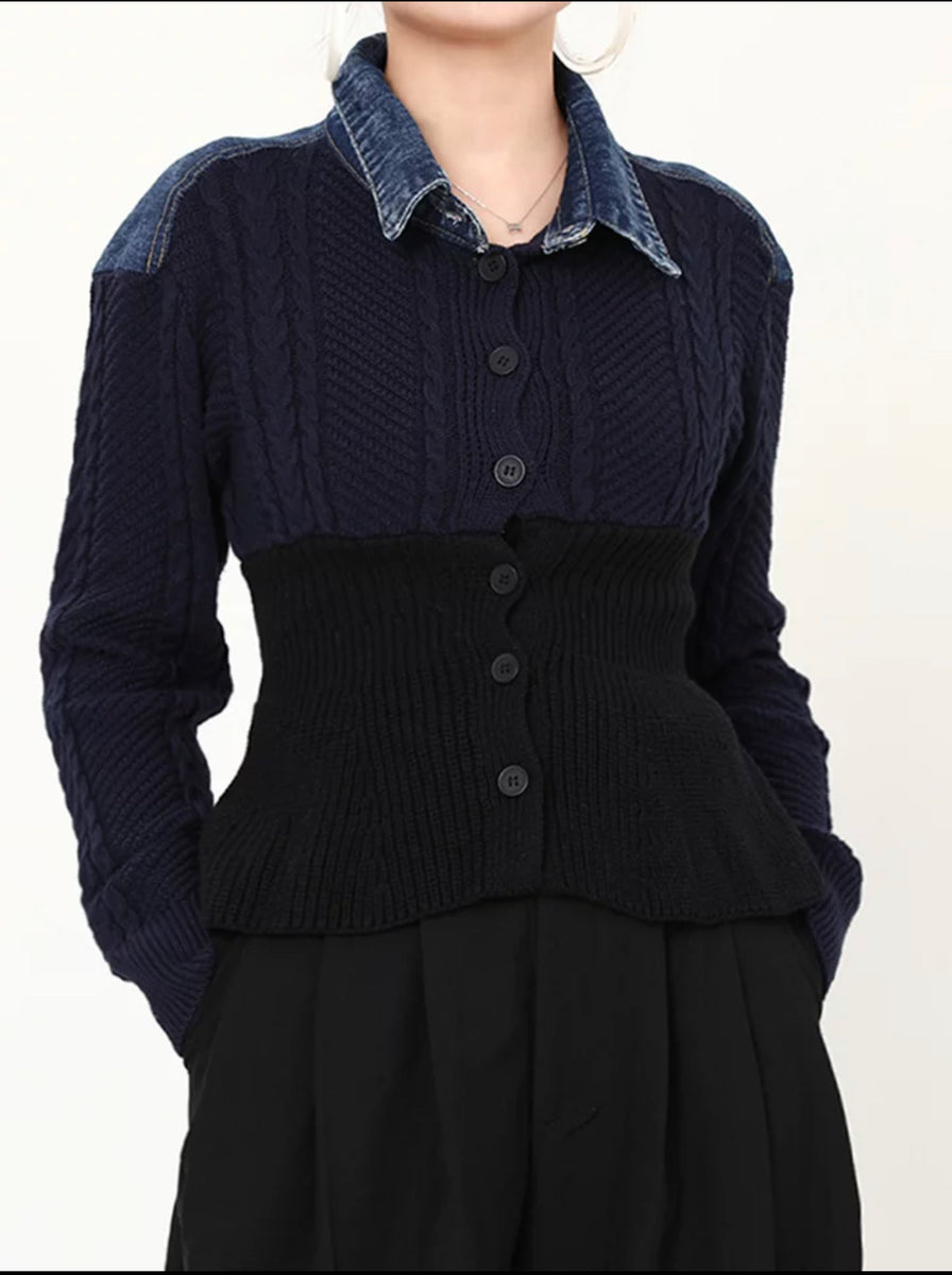 Knit Denim Sweater – B. Fly Apparel